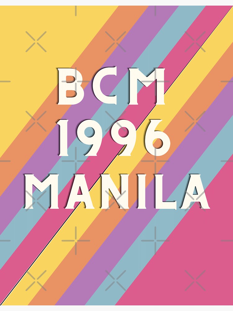 "BCM 1996 MANILA" Sticker for Sale by Designhouse297 | Redbubble
