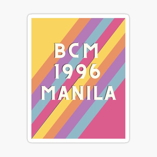 "BCM 1996 MANILA" Sticker for Sale by Designhouse297 | Redbubble