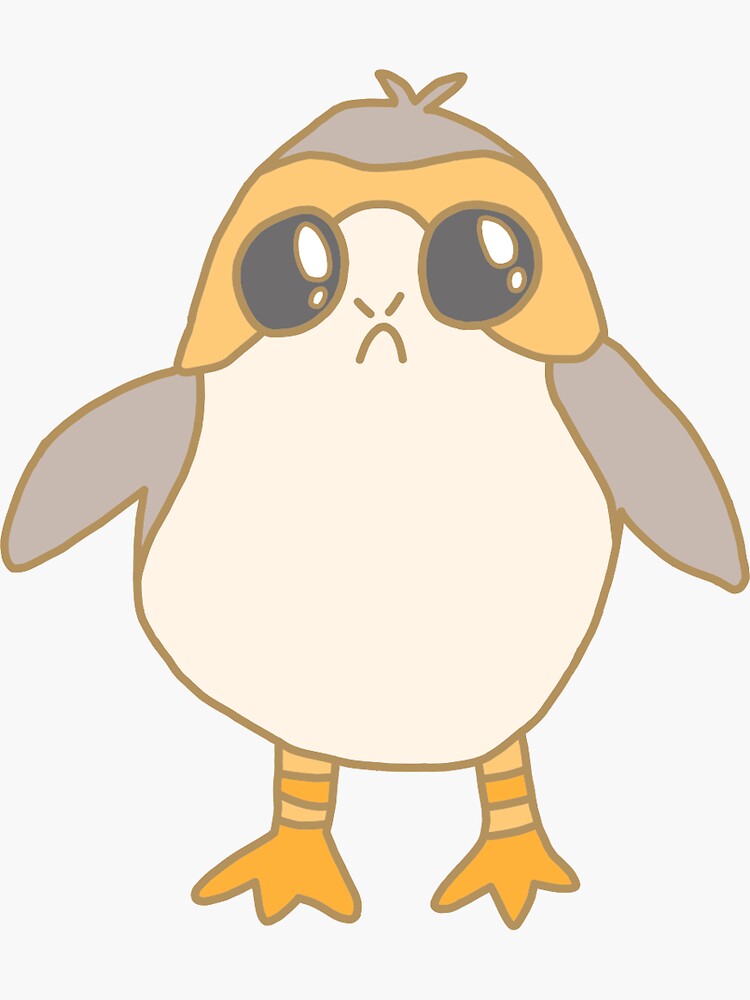 "Porg " Sticker for Sale by LilBeanShop | Redbubble