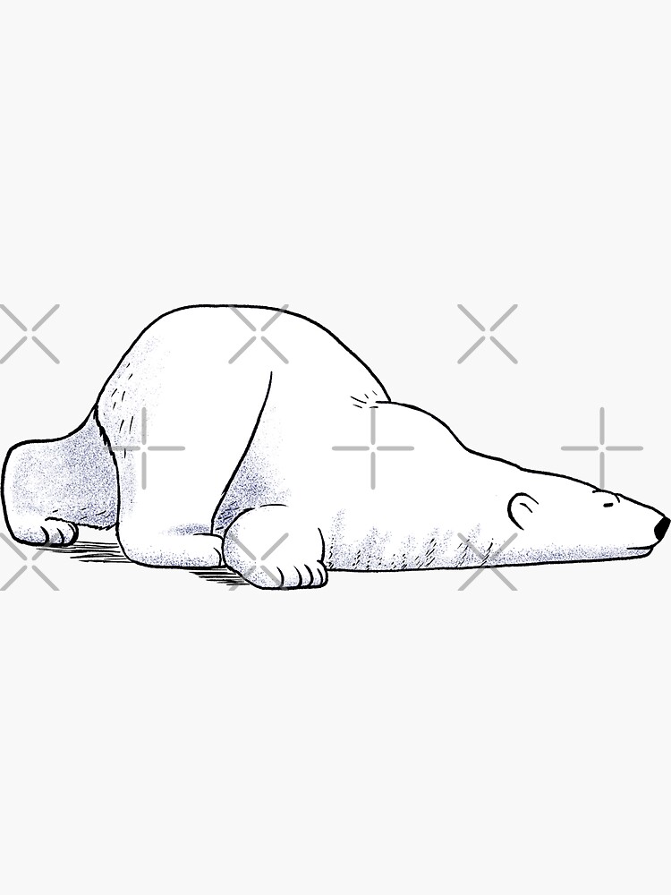"Tired Crawling Polar Bear" Sticker for Sale by FrankDStudios | Redbubble