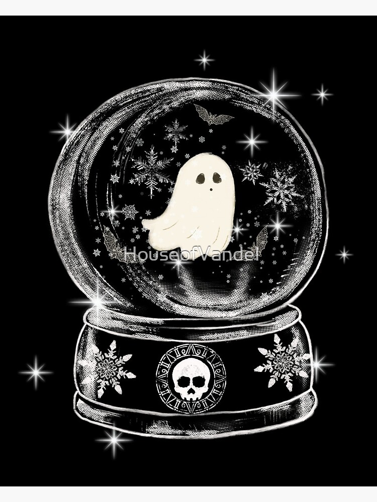 "Cute Ghost in Snow Globe Dark " Photographic Print for Sale by ...