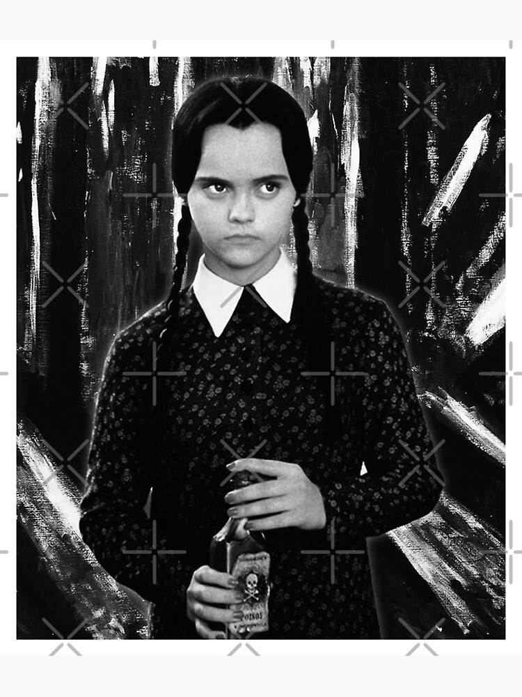 "Wednesday Addams Poison Abstract Background Digital Art" Sticker for ...
