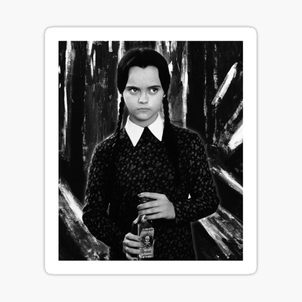 "Wednesday Addams Poison Abstract Background Digital Art" Sticker for ...