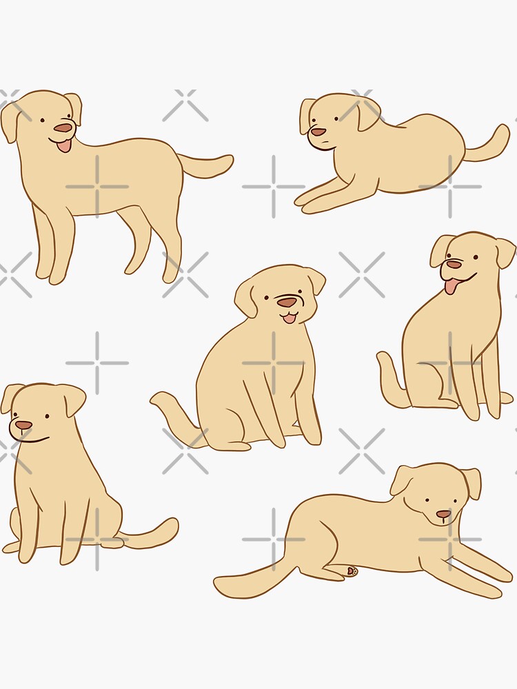 "6 Cute labrador retriever pack " Sticker for Sale by Yarafantasyart ...