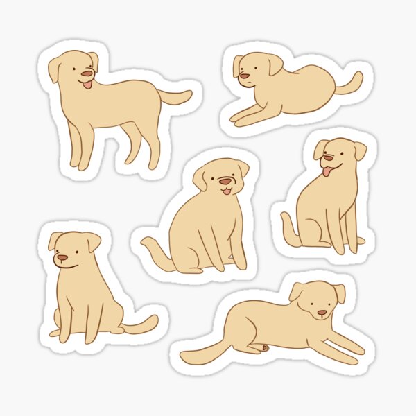 "6 Cute labrador retriever pack " Sticker for Sale by Yarafantasyart ...