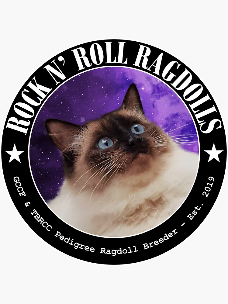 "Rock N' Roll Ragdolls - Lola - White Text" Sticker for Sale by ...
