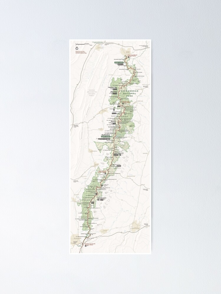 "Map of Shenandoah National Park" Poster for Sale by TerneProducts ...