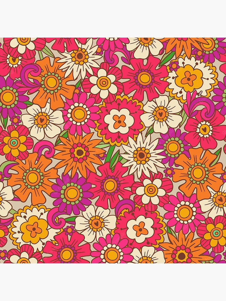 "Flower Power Retro Design" Poster for Sale by GypsyGarou | Redbubble