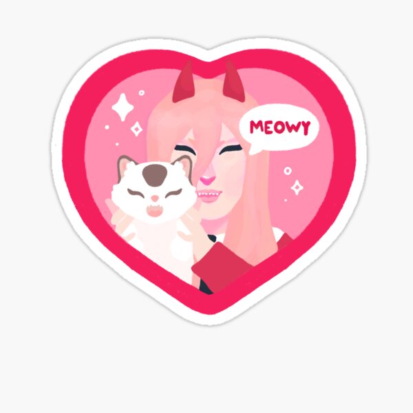 "Power Meowy Chainsaw Man" Sticker for Sale by ilustracici | Redbubble