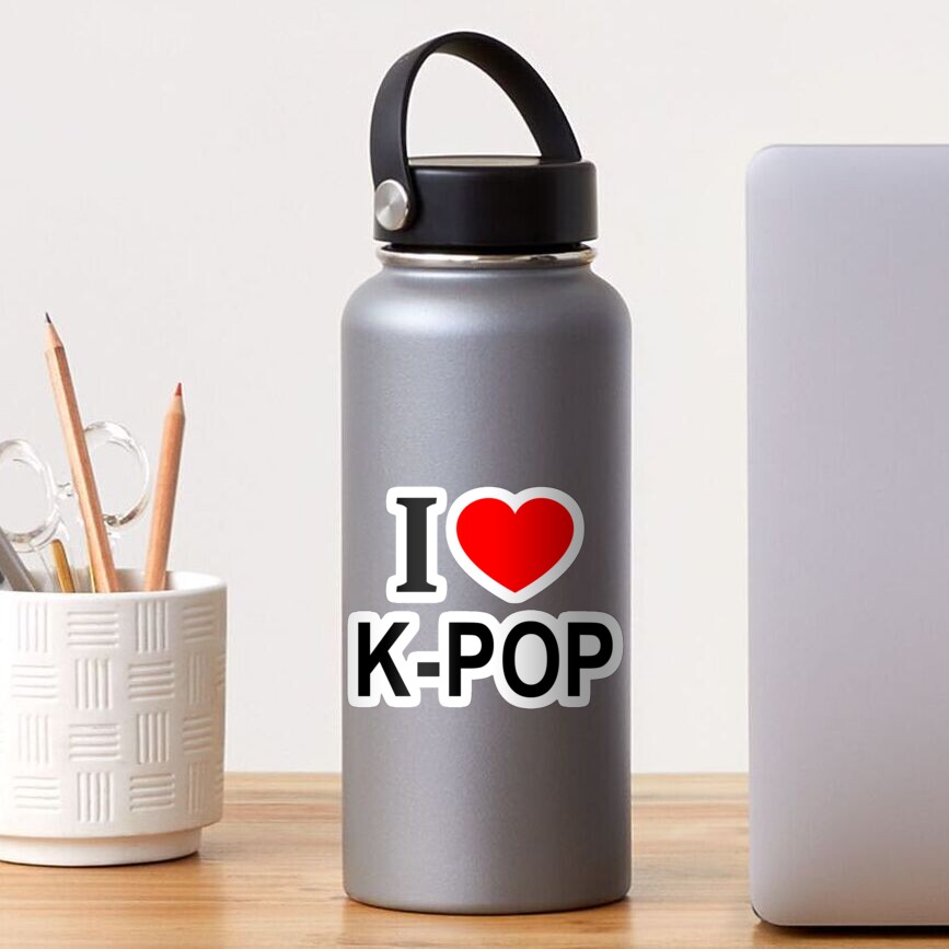 "I ️ K-POP I LOVE K-POP I HEART K-POP" Sticker for Sale by ...