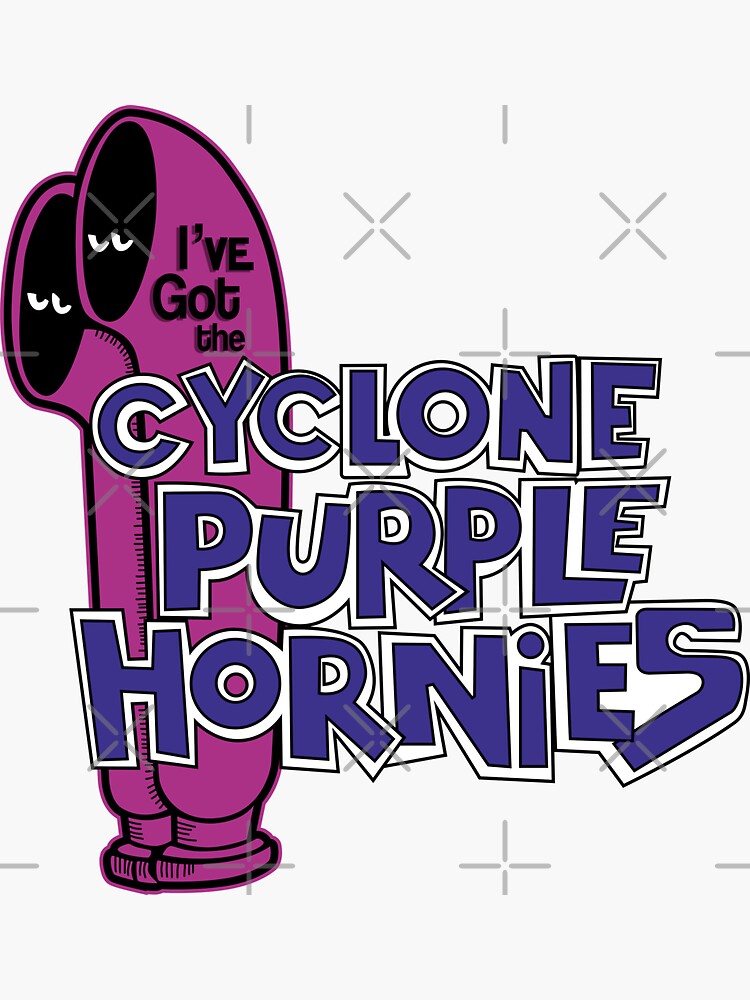 "Cyclone Purple Hornies" Sticker for Sale by TheScrambler | Redbubble