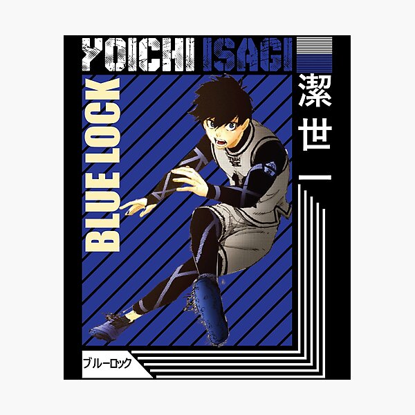 "Yoichi Isagi anime characters silhouette in a blue lock logo shape ...