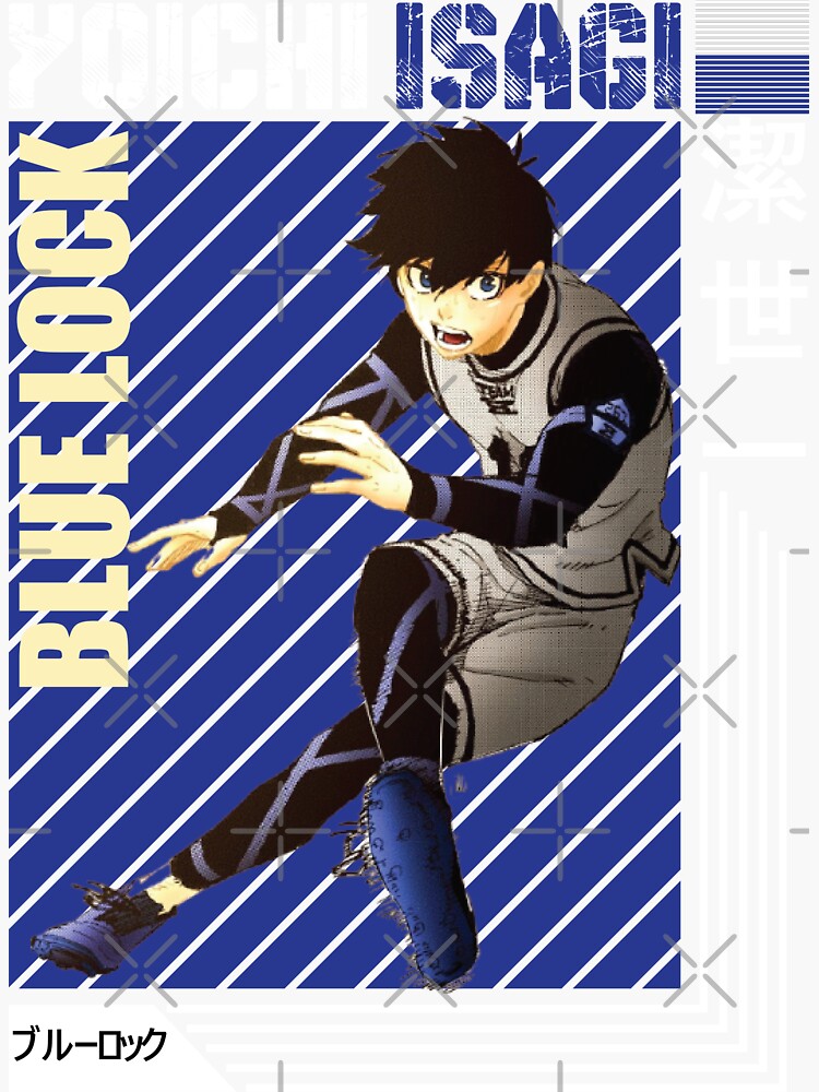 "Yoichi Isagi anime characters silhouette in a blue lock logo shape ...