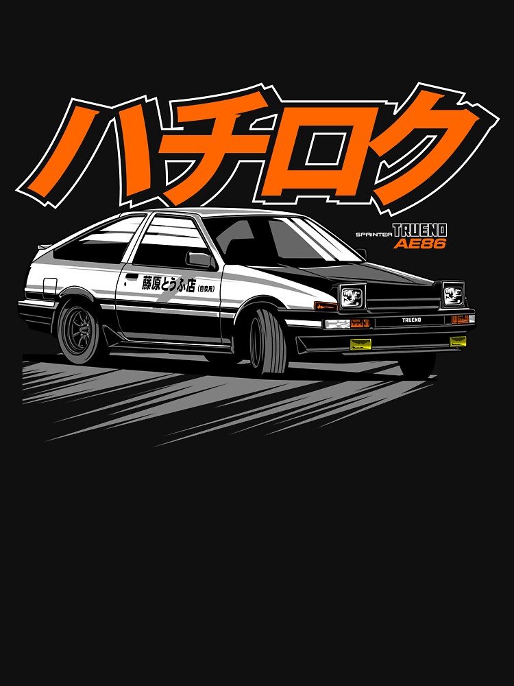 "AE86 Trueno Toyota Drift Anime Racing Car" T-shirt for Sale by ...