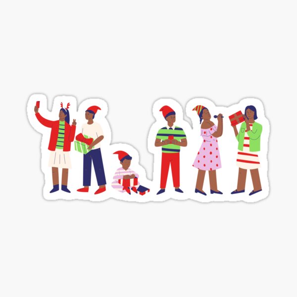 "Black Family Christmas" Sticker for Sale by MrsLafayette | Redbubble