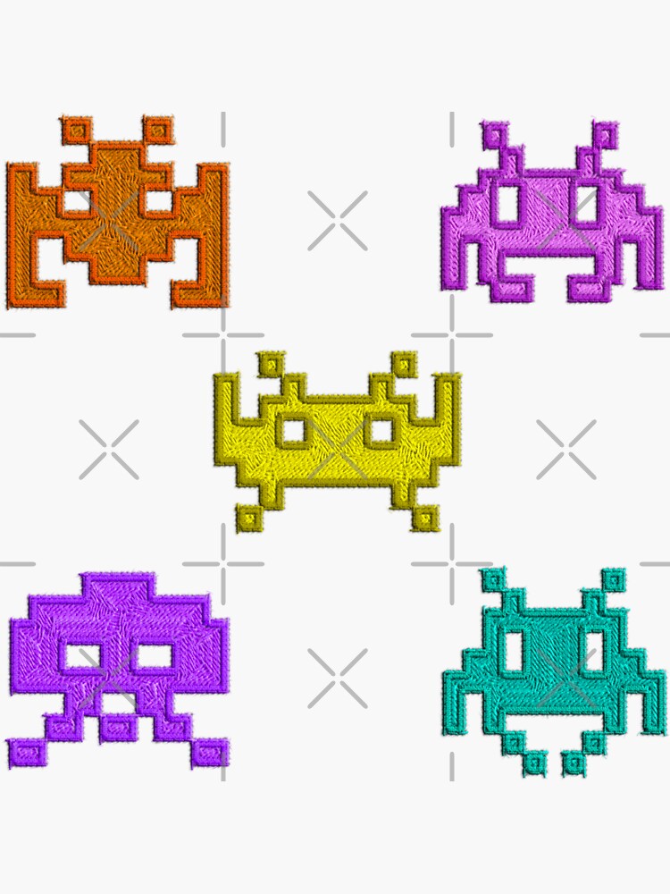 "Space Invaders Embroidered Patch Set" Sticker for Sale by MaisonDeNo ...