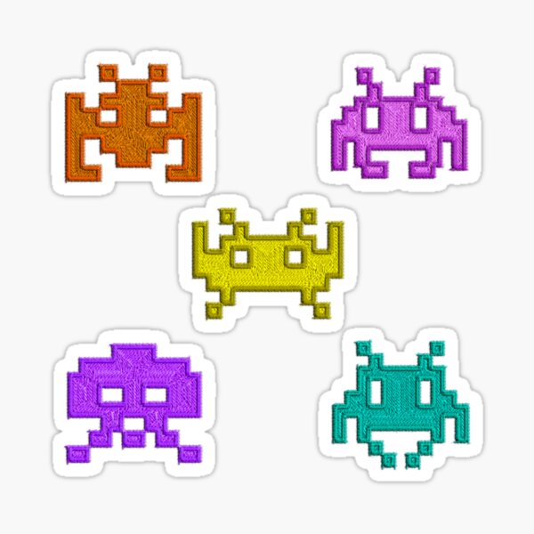 "Space Invaders Embroidered Patch Set" Sticker for Sale by MaisonDeNo ...