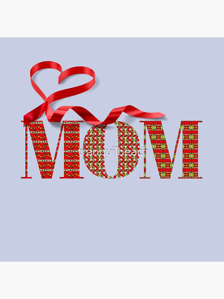 "Roter Band-Bogen-Herz-Liebes-Mamma-Mama-Entwurf für Mütter, neue ...