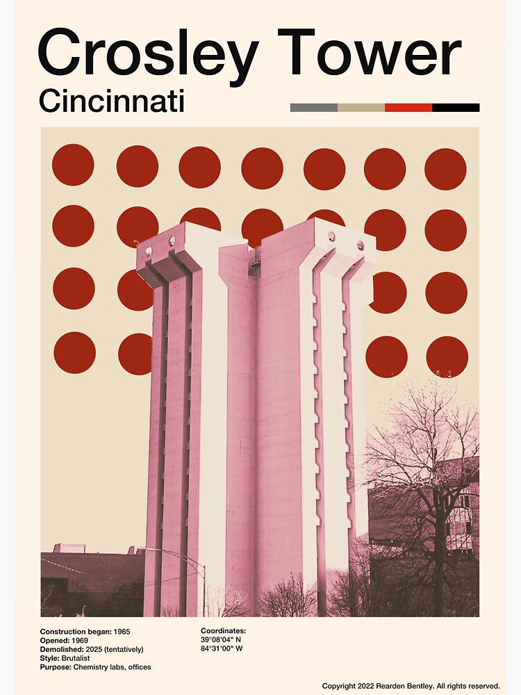 "crosley tower poster" Sticker for Sale by reardenbentley | Redbubble