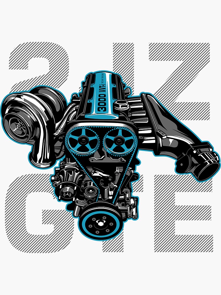 "Toyota 2JZ-GTE Racing Car JZ Engine" Sticker for Sale by halleinstyle ...