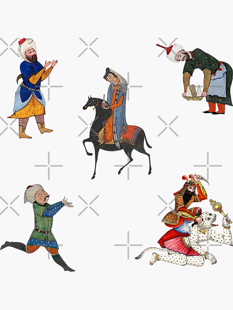"Persian miniature characters stickers - Persian (iranian) art" Sticker ...