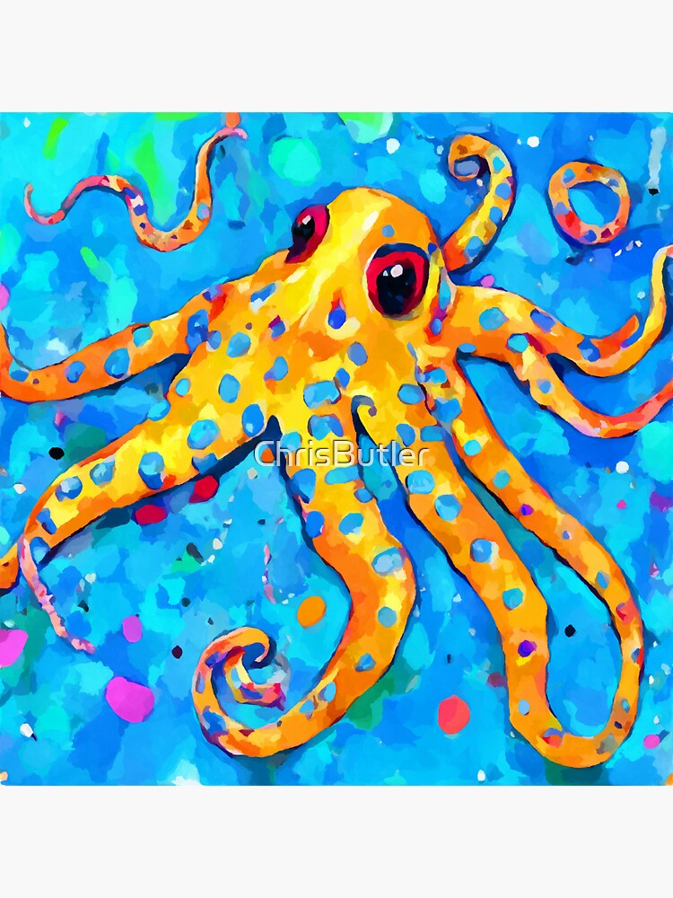 "Blue-ringed Octopus 2" Sticker for Sale by ChrisButler | Redbubble