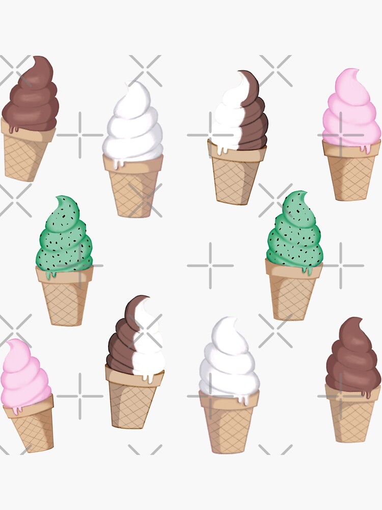 "Soft serve ice cream twist cone stickers" Sticker for Sale by ...