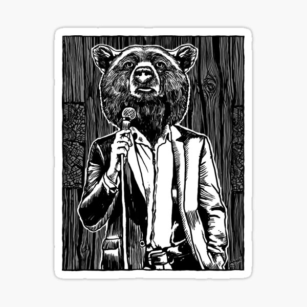 "Stand Up Comedy Bear" Sticker for Sale by ZugArt | Redbubble