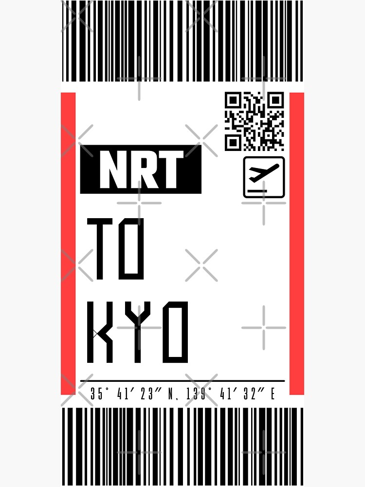 "TOKYO boarding pass luggage tag" Sticker for Sale by LeddsoDello ...