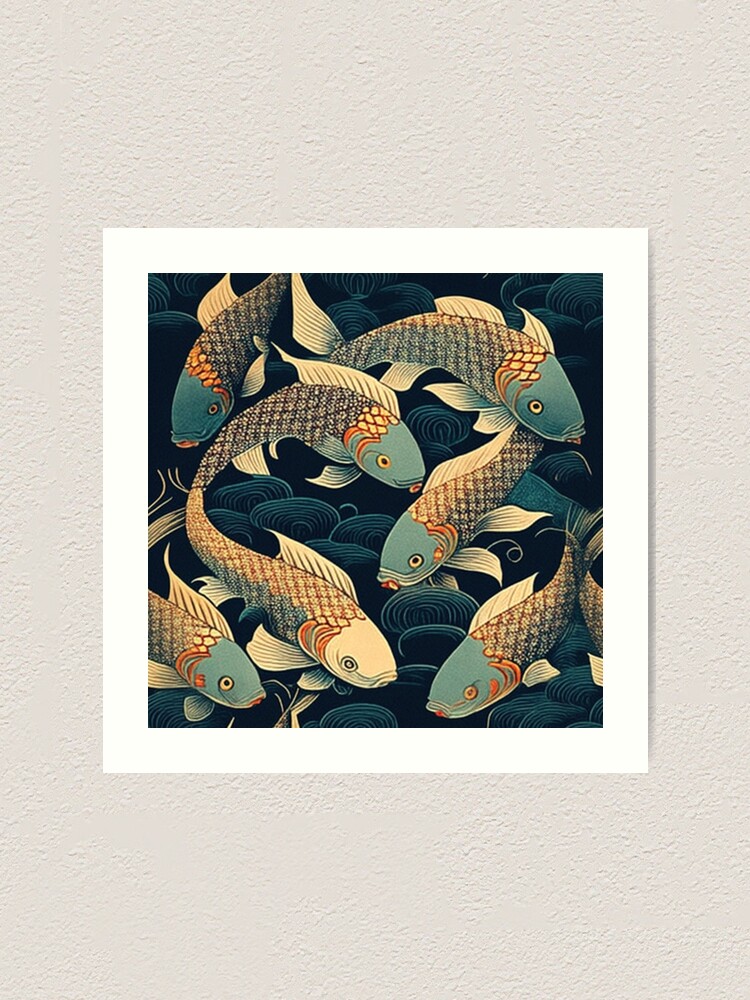 Lámina artística «Peces de agua dulce pacíficos y atractivos que nadan ...