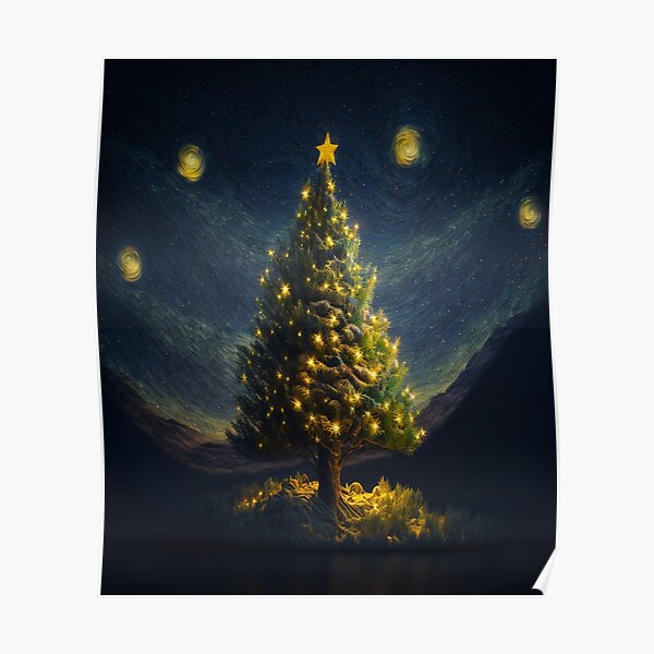 "Van Gogh Christmas Tree Artwork " Poster for Sale by RamezGallery | Redbubble