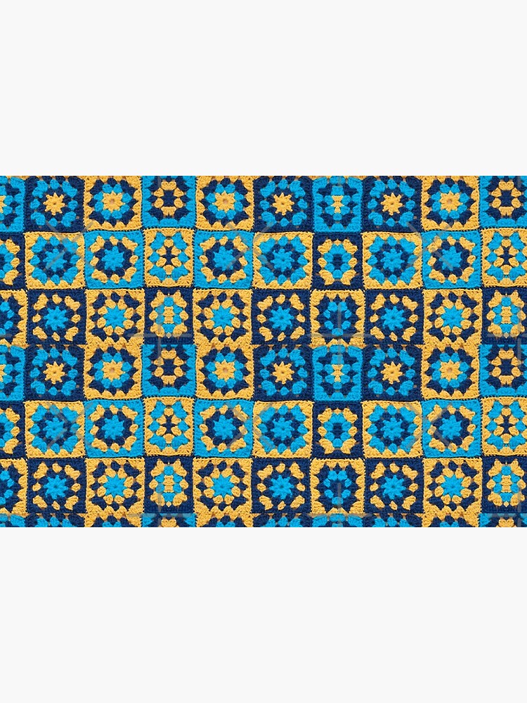 Crochet Granny Square Pattern-Yellow Blue Bath Mat sold by Bruno Torres ...
