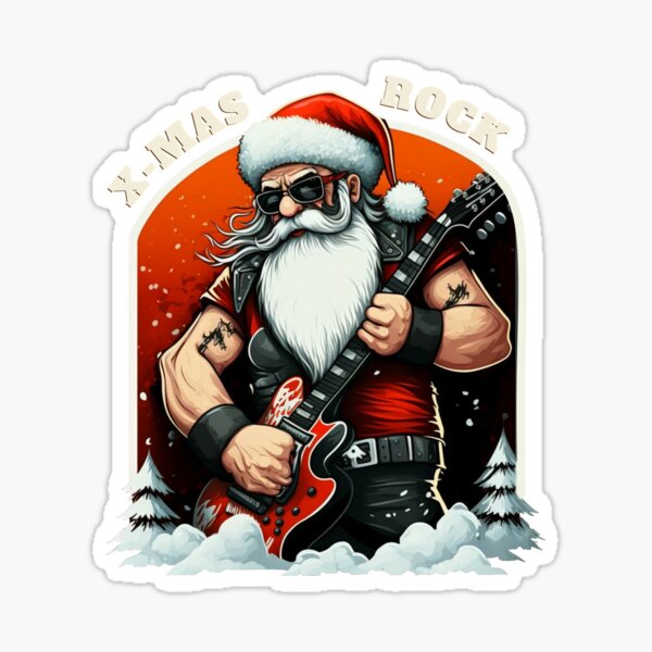"X-Mas Rock / Christmas / Music / Heavy Metal Santa Claus" Sticker for ...