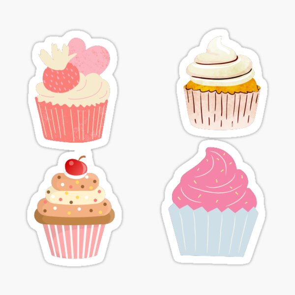 "Cupcake sticker pack" Sticker for Sale by CinderPress | Redbubble