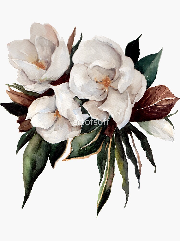 "Magnolia" Sticker for Sale by artofsuff | Redbubble