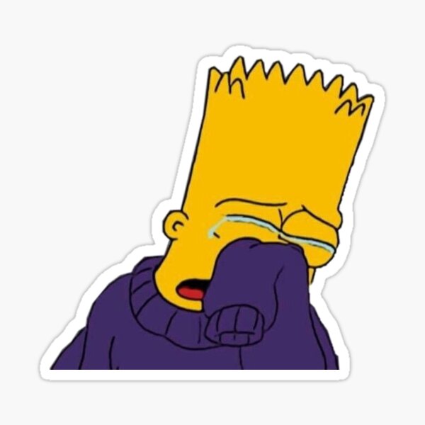 "Depressed Bart" Sticker for Sale by abigailclairej | Redbubble