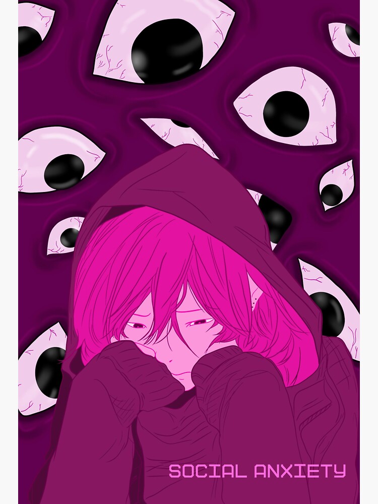 "SOCIAL ANXIETY" Sticker for Sale by Steele-Designs | Redbubble
