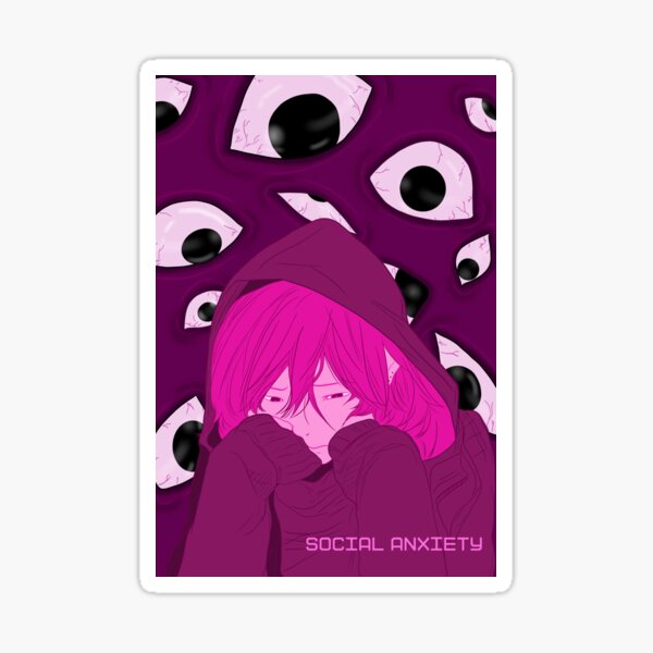 "SOCIAL ANXIETY" Sticker for Sale by Steele-Designs | Redbubble