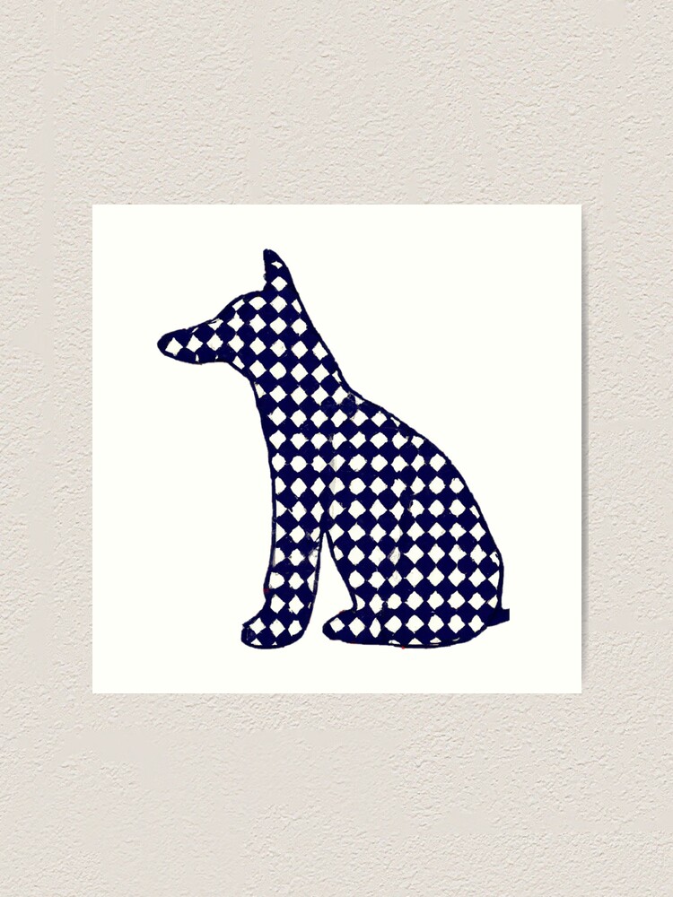 "Checkered Dog in Ukiyo-e Style (AI Generated Art)" Art Print for Sale ...