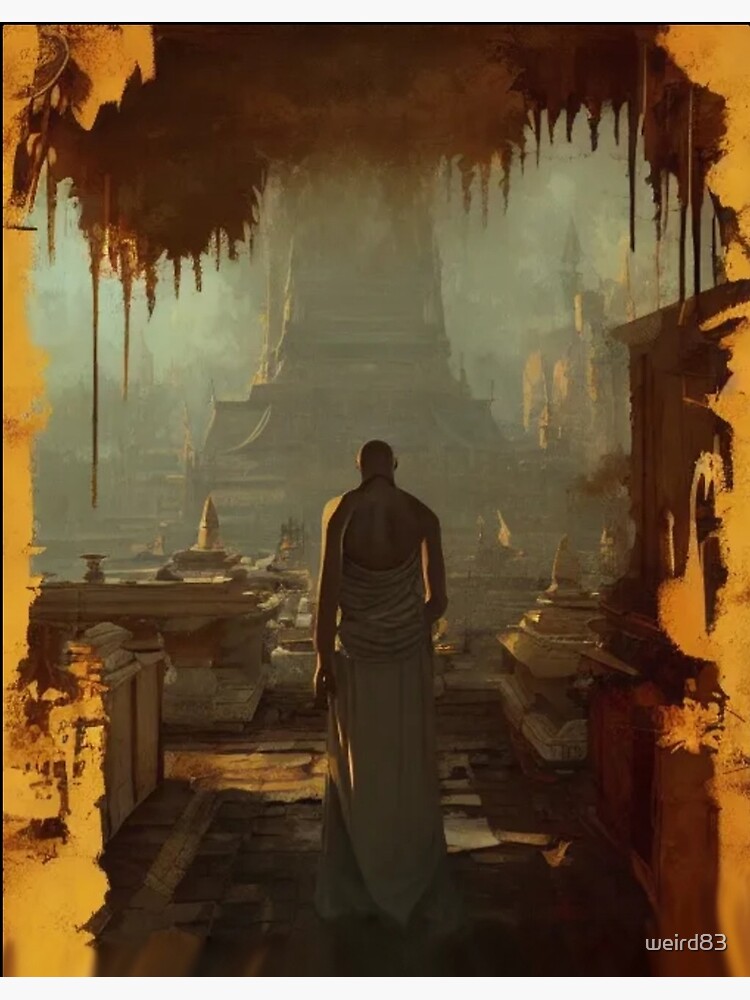 "Jungle Buddha statue Buddhist monk meditation Buddhist forrest print ...