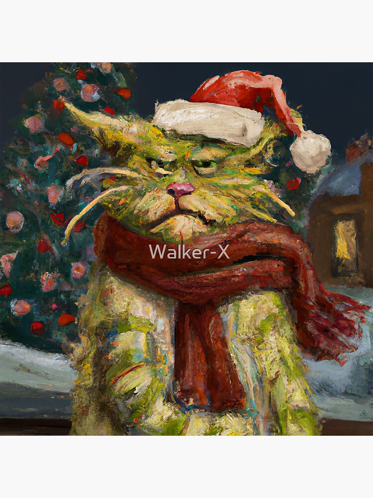 "Christmas Grinch cat" Sticker for Sale by Walker-X | Redbubble