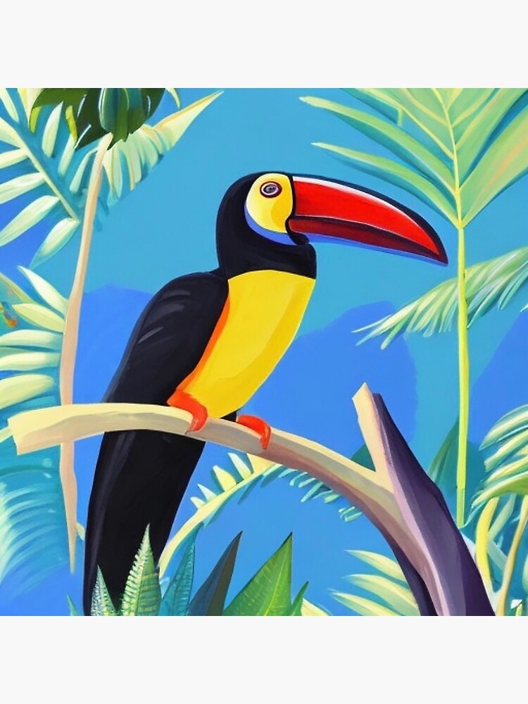 "Toucan jungle rain forest scene gouache art" Art Print for Sale by ...