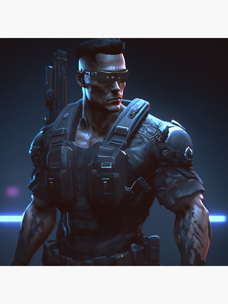 "Cyberpunk Terminator" Sticker for Sale by AICreateWorlds | Redbubble