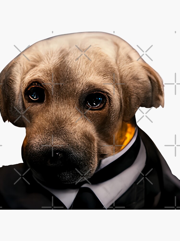 "Dog in Suit Meme Selfie Sticker" Sticker for Sale by MyLealFriend ...