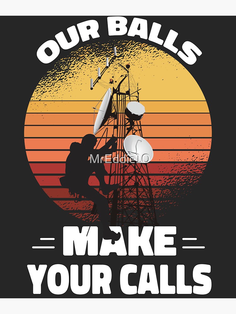 "Funny Cell Tower Climber Vintage Art" Sticker for Sale by MrEddie10 ...