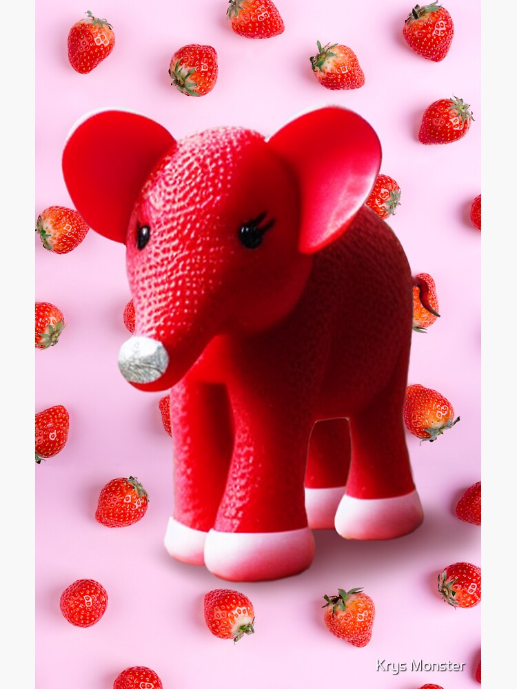 "Fruit Friends: Strawberry Elephant" Sticker for Sale by KryssiMonster ...