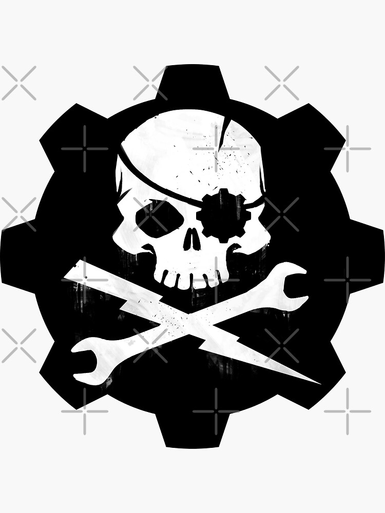 "Magic Steampunk Pirate Booty - Jolly Roger in a Gear" Sticker for Sale ...