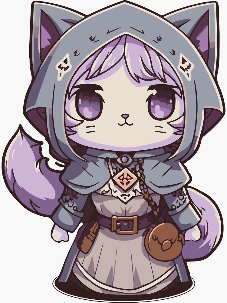 "Dungeons and Dragons Cleric Cat Chibi" Sticker for Sale by fantasy ...