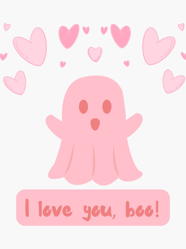 "I Love You Boo Cute Ghost" Sticker for Sale by graceless908 | Redbubble