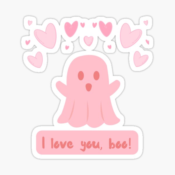 "I Love You Boo Cute Ghost" Sticker for Sale by graceless908 | Redbubble